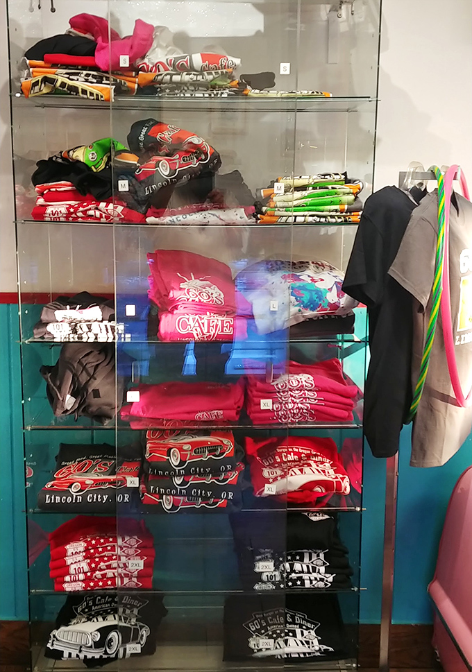 Merchandise that lets you take home the 60's Cafe experience—because sometimes a t-shirt is the next best thing to a milkshake.