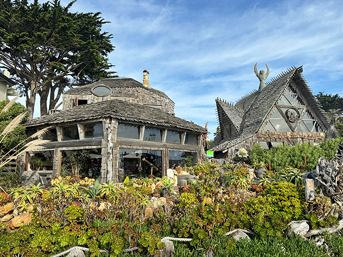 Not all fairytales need castles. This whimsical stone creation looks like Tolkien and Gaud&iacute; collaborated on a coastal getaway for retired wizards.