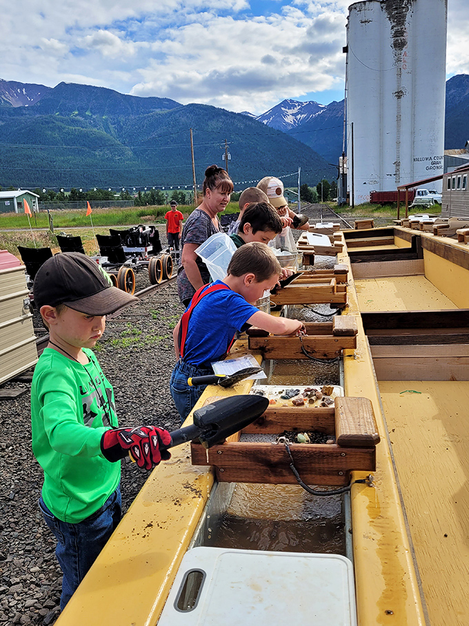 Young prospectors try their luck at the Minecart Panning Co. – where the thrill of discovery comes with mountain views that the original gold rushers would have appreciated.