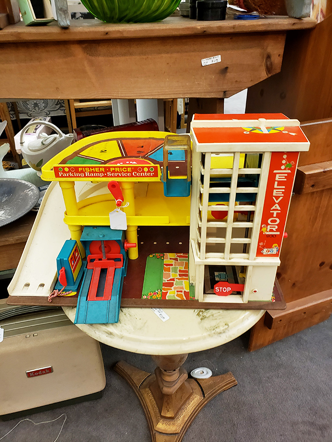 The Fisher-Price parking garage that launched a thousand childhood adventures. Still as vibrant as the day some lucky kid unwrapped it decades ago.