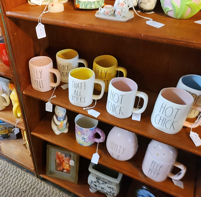 Mugs with attitude line these shelves, offering morning affirmations with a side of sass&mdash;because coffee tastes better with personality.