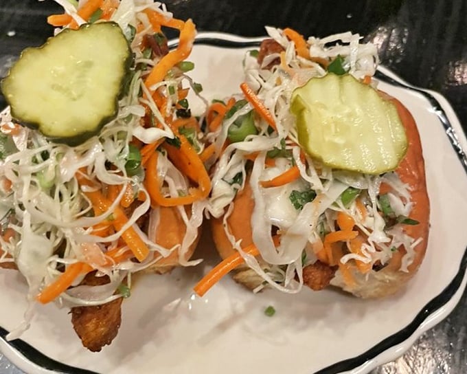Hot chicken sliders that Nashville would approve of, topped with a slaw that brings both crunch and relief. A perfect two-bite flavor explosion.