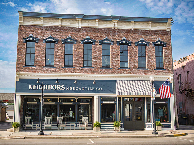 Rocking chairs on the porch say it all. Neighbors Mercantile invites you to slow down, sit a spell, and remember shopping was once a social occasion.