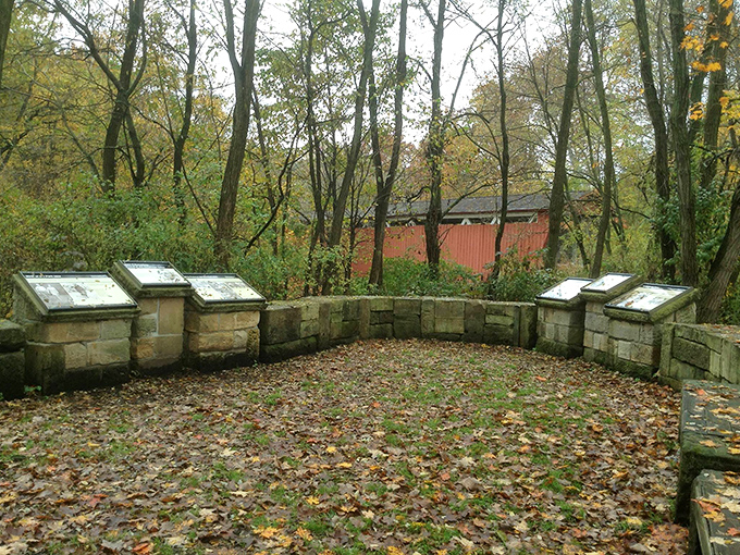 This thoughtfully designed observation area provides historical context through informational displays that tell the bridge's remarkable survival story.