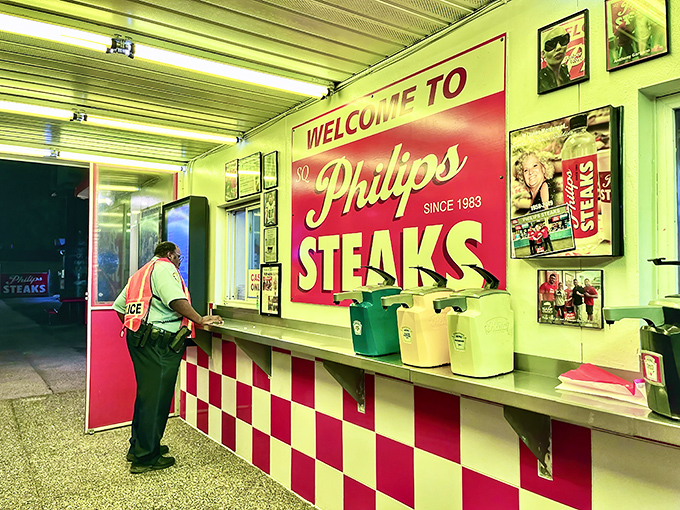 Where sandwich dreams come true. The ordering window at Philip's&mdash;a portal to Philadelphia flavor without pretense.
