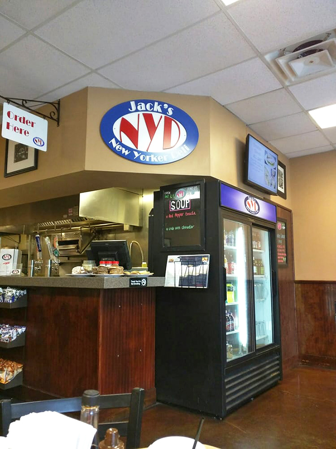 The ordering counter &ndash; where sandwich dreams are born and the "Order Here" sign might as well say "Happiness Begins Here." 
