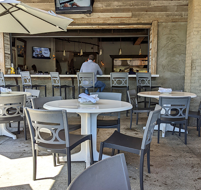 The outdoor seating area offers a front-row view of charming Chagrin Falls, perfect for people-watching between bites of pasta perfection.