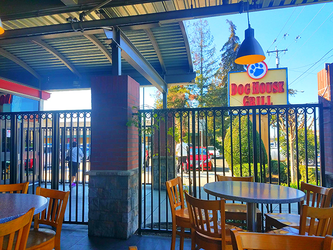 The outdoor patio offers fresh air and the tantalizing aroma of what you're about to enjoy inside.