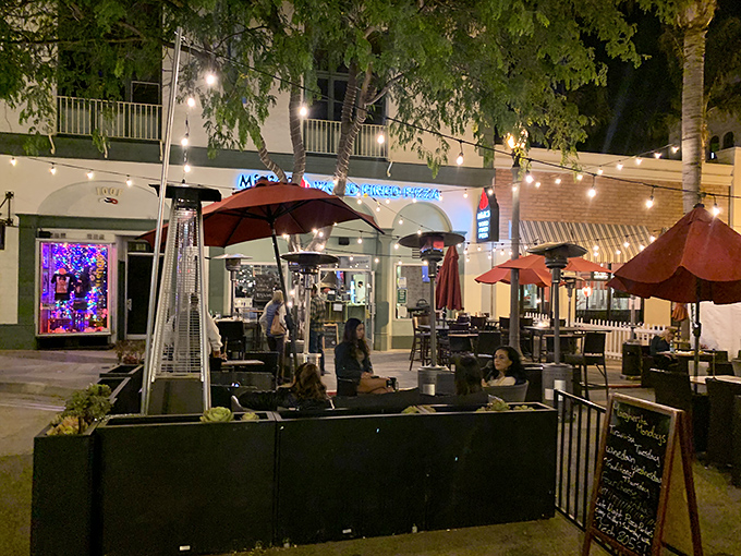 Al fresco dining under twinkling lights&mdash;because pizza tastes even better with a side of California evening breeze.