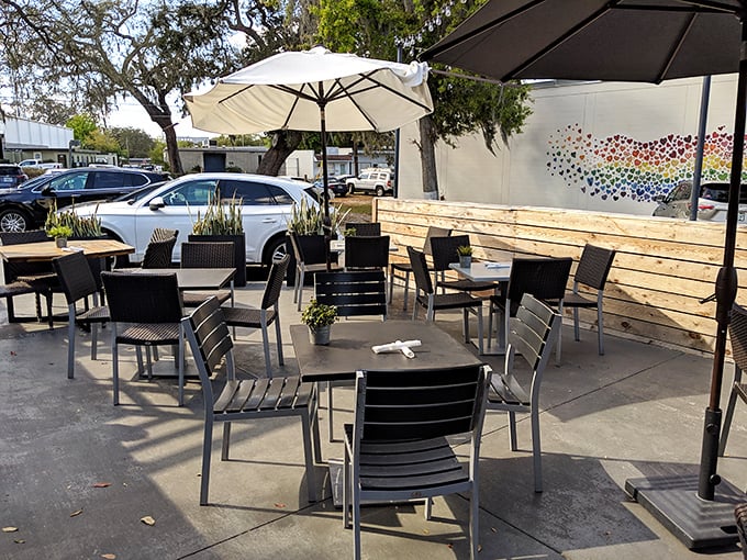 Al fresco dining with a side of Florida sunshine. The perfect spot to enjoy smoky meats while catching a gentle breeze.