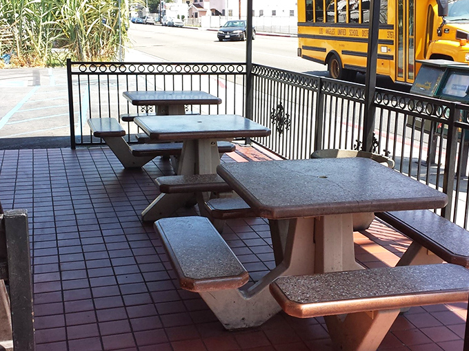 The outdoor seating area isn't fancy, but neither was Woodstock, and both created memories that last a lifetime.