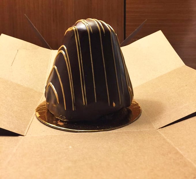 Behold the famous Peanut Butter Bomb in its natural habitat. This chocolate-enrobed dome has achieved cult status for good reason.
