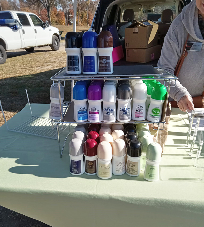 Practical meets peculiar at this personal care products stand &ndash; where else can you buy deodorant alongside your vintage vinyl?