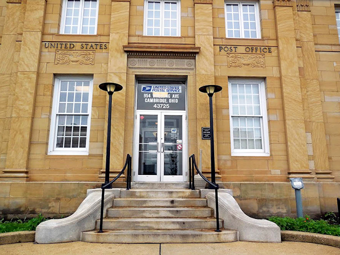 Cambridge's historic Post Office building blends functionality with architectural grandeur, a daily reminder that beauty and practicality coexist in this affordable small town.