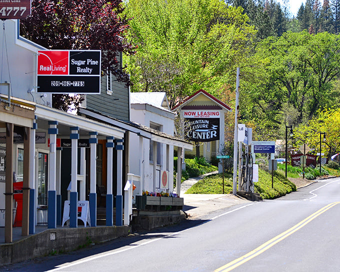 Spring brings vibrant greenery to Groveland's side streets, where modern businesses operate from buildings that have witnessed centuries of change.