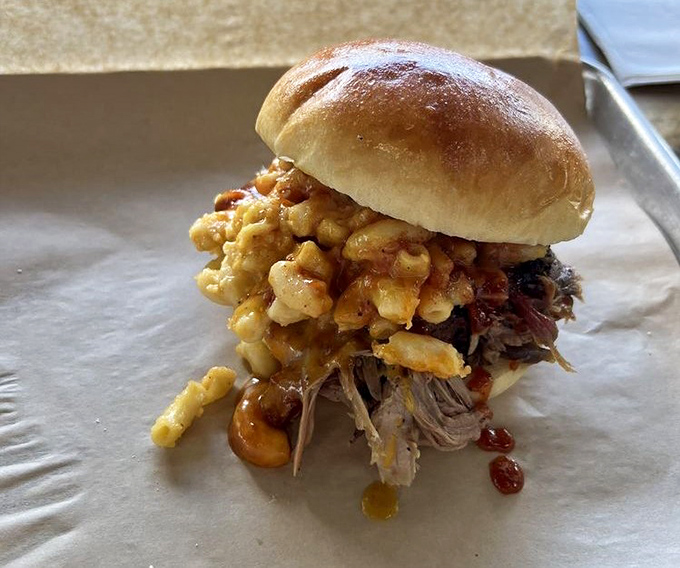 A pulled pork sandwich topped with mac and cheese? It's not just lunch&mdash;it's an edible work of art deserving its own exhibition.