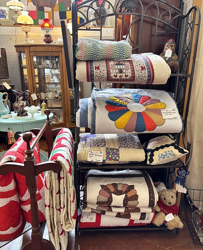 Quilts that combine artistry with warmth. Each handstitched pattern tells stories of the hands that created these textile treasures.