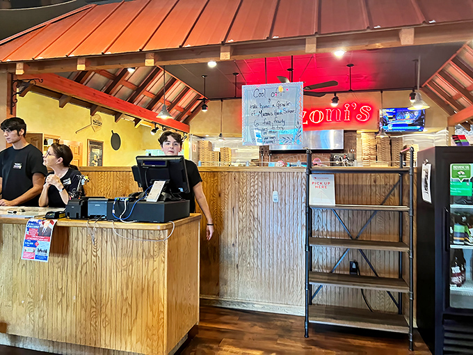 Where your culinary adventure begins &ndash; the hostess station offers the first taste of the warm welcome that makes Marzoni's feel like coming home.