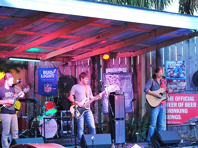 Live music under colorful lights at local watering holes&mdash;where "island time" means the band starts when they're ready and ends when they're done.
