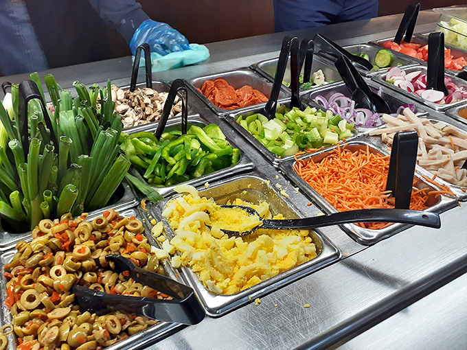 Fresh vegetables, pasta salad, and all the fixings &ndash; because even the most devoted carnivore needs something green occasionally.