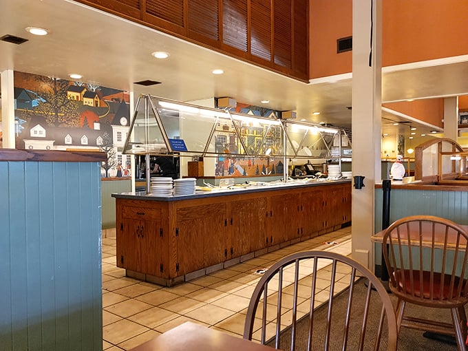 Where breakfast magic happens&mdash;a gleaming counter that separates you from the wizards who transform simple ingredients into morning masterpieces.