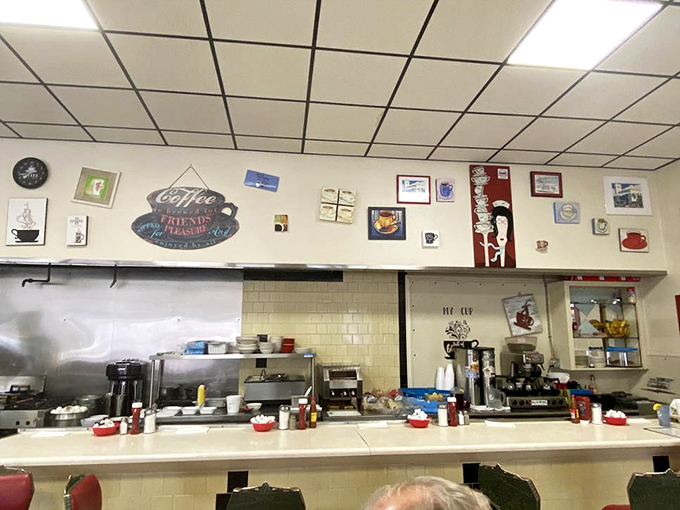 The nerve center where orders transform into plates of pure morning happiness and satisfaction.