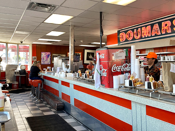 The counter where magic happens&mdash;a front-row seat to American food theater where servers move with the practiced choreography of people who love what they do.