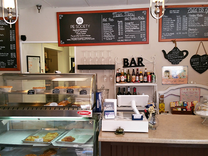 At the counter, glass cases display the day's pie selection – each one a buttery, flaky work of art waiting to be claimed.