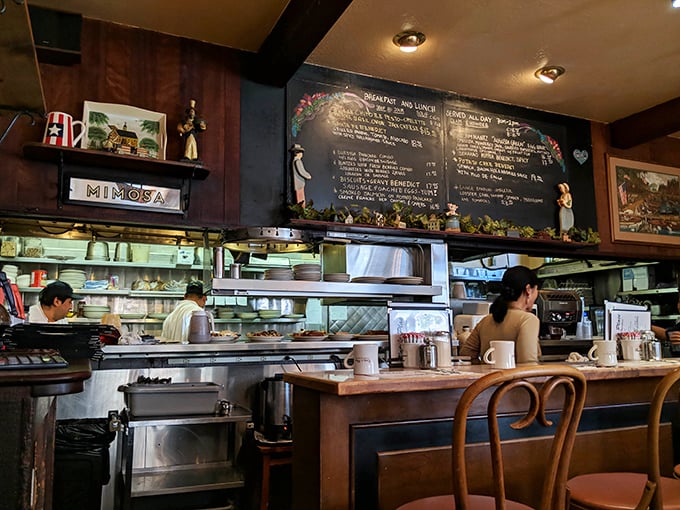 The service counter &ndash; where orders are called and breakfast masterpieces await their moment in the spotlight.