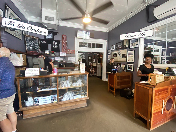 Where magic begins: the service counter dividing "To Go Orders" from "Dine In," both promising the same Southern comfort.