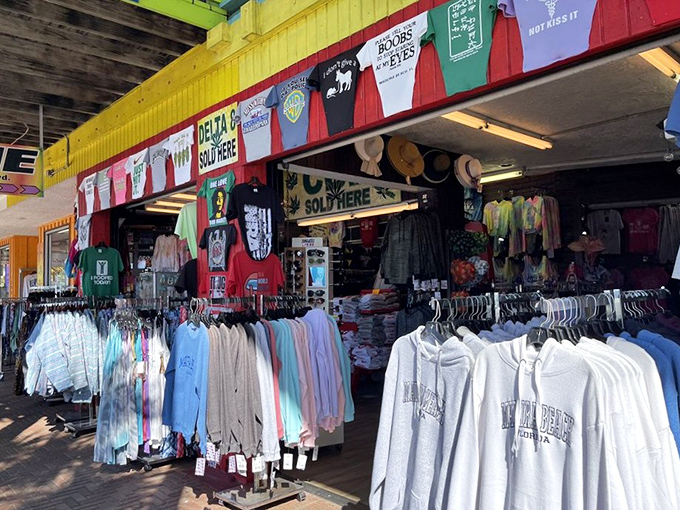 Vacation shirts so bright they require sunglasses to browse. The perfect souvenir is the one that makes you smile years later.