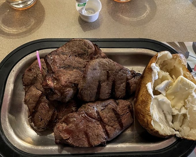 These sirloin tips with their loaded baked potato sidekick prove that sometimes the best things come in smaller, perfectly seared packages.