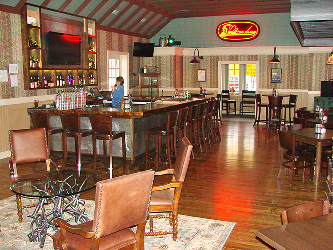 The warm glow of Liberty Station's bar area invites you to linger over one more drink and maybe that dessert you've been eyeing.