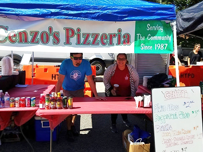 Community connection in action&mdash;Cenzo's staff bringing their neighborhood favorites to local events, spreading pizza joy beyond their four walls.
