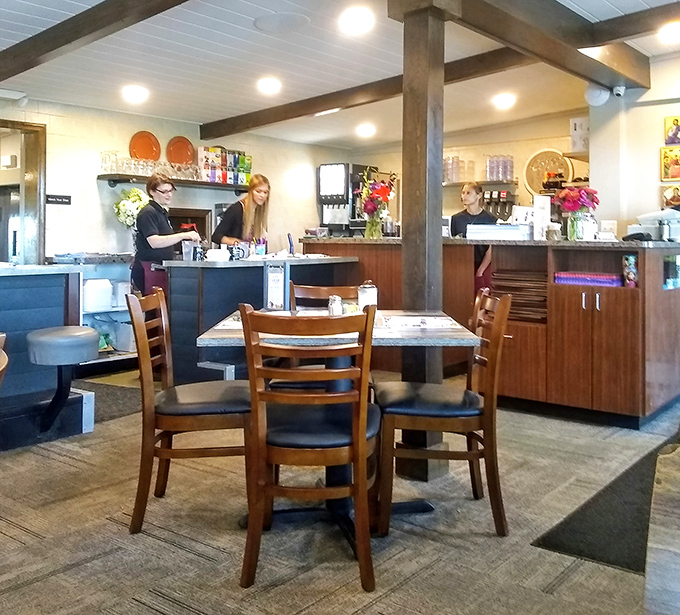 Where the magic happens – staff moving with the choreographed efficiency that comes from years of working in the same beloved space.