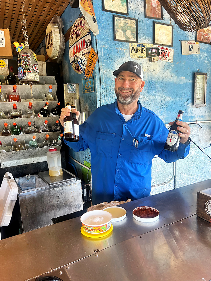 Behind every great seafood joint is someone who knows exactly how cold your beer should be on a hot Florida day.