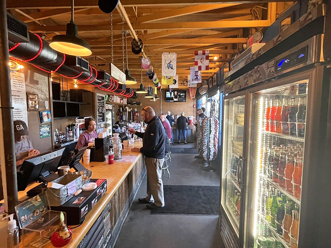 Where barbecue magic happens. The counter staff moves with the practiced precision of people who know they're handling precious cargo.