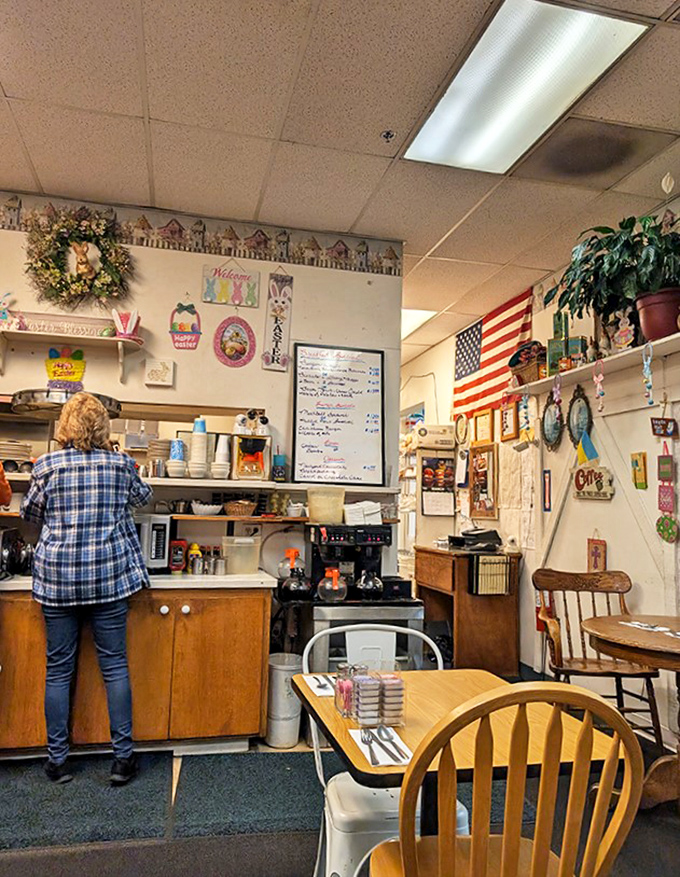 Behind every great diner is a dedicated staff who knows exactly what they're doing. The kitchen choreography here has been perfected over countless mornings.