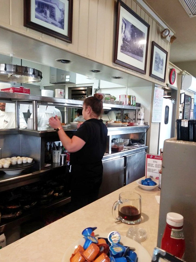 Where breakfast magic happens. That pass-through window has delivered more joy than Santa Claus on a good year.