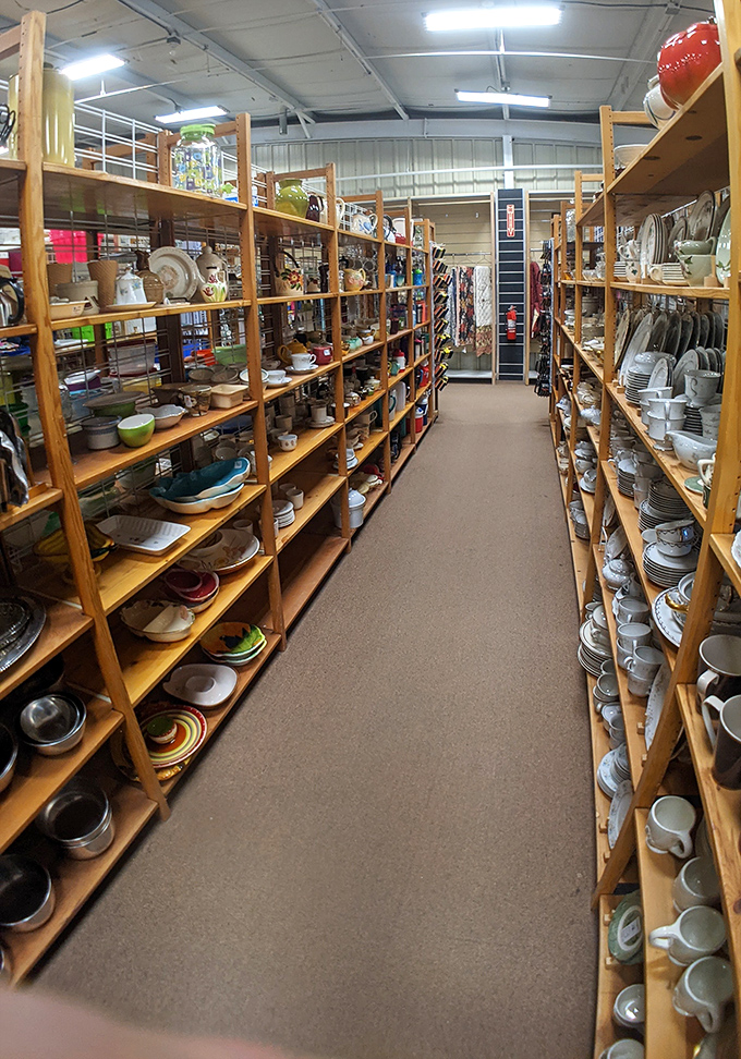 Dish paradise! Those mismatched plates could host your next dinner party with more character than anything from a big box store.