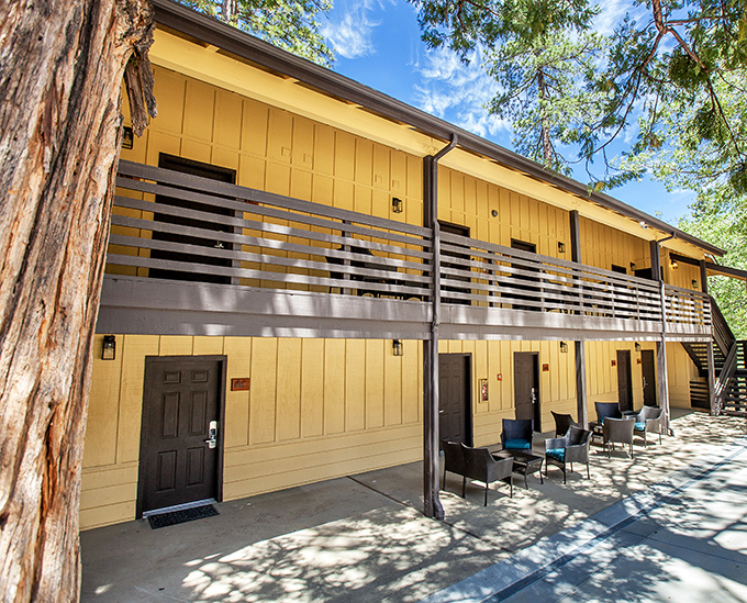 Mountain lodging that understands the assignment. These simple rooms let the star attraction&mdash;those magnificent pines&mdash;do all the talking.