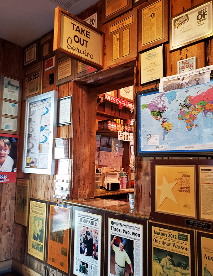 The takeout window stands ready for those who prefer their barbecue bliss in the comfort of home.