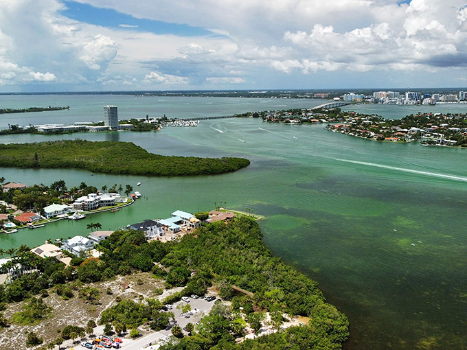 Ted Sperling Park's aerial view reveals the intricate dance between land and water &ndash; mangroves and channels creating nature's perfect jigsaw puzzle.