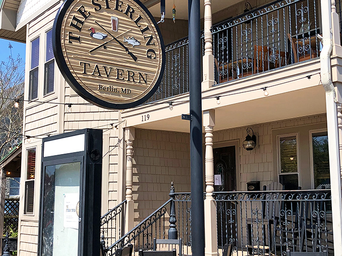The Sterling Tavern beckons with that perfect blend of historic charm and "come in, have a drink" hospitality that makes you instantly feel like a regular.