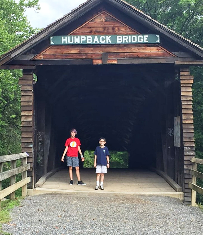 "Mom, is this where trolls live?" Young explorers discover that history can be both educational and exciting at the entrance to this storybook structure.