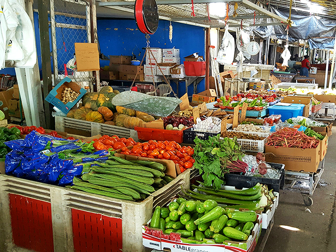 Fresh produce that proves flea markets aren't just about stuff &ndash; sometimes they're about tonight's dinner too.