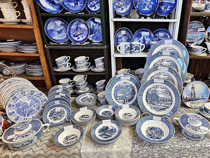 Blue and white china that's survived decades of Sunday dinners now waits for new tables to grace with timeless elegance.
