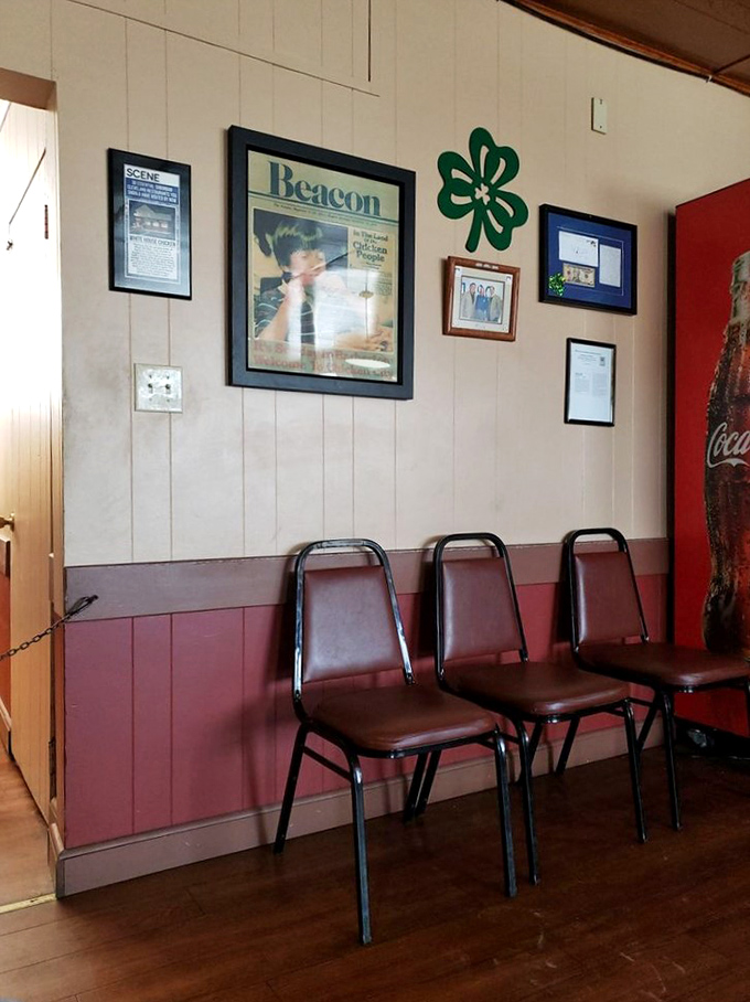 The waiting area speaks volumes: no fancy decor needed when your chicken has achieved local legend status.