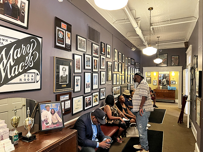 The wall of fame showcases decades of happy diners, celebrities, and locals who've all succumbed to the siren call of Southern hospitality.