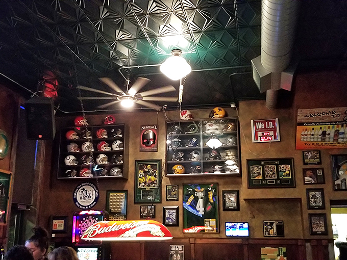 Sports memorabilia and local touches create an atmosphere where every guest feels like a welcomed neighborhood regular.